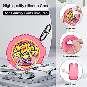 for Galaxy Buds Live/Galaxy Buds Pro Case Cover (2021), AIBEAMER Shockproof Silicone Protective Cute Cover 3D Cartoon Anime Design for Samsung Galaxy Buds 2(2021) Charging Case (Bubble Gum Case)