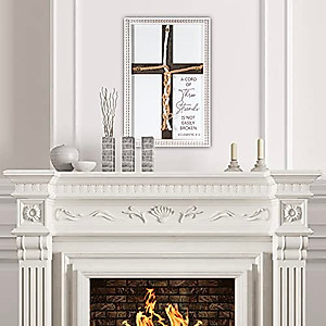 A Cord of Three Strands Wedding Signs for Ceremony and Reception, Wedding Bible Wooden Cross, Anniversary Religious Marriage Gifts for Couple, Parents, Christian, Strand of Three Cords Sign