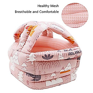 Baby Infant Toddler Helmet No Bumps Safety Head Cushion Bumper Bonnet, Adjustable Protective Cap Child Safety Headguard Hat for Running Walking Crawling (Pink Forest)