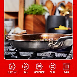 Heritage Steel x Eater 12 Inch Frying Pan | Made in USA | 5-Ply Fully Clad Stainless Steel Pan | Stay Cool Handle Design | Induction Ready & Non-Toxic Pan