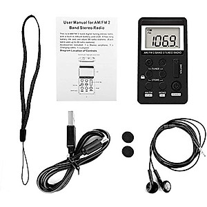 Personal AM/FM Pocket Radio Portable VR-robot, Mini Digital Tuning Walkman Radio, with Rechargeable Battery, Earphone, Lock Screen for Walk/Jogging/Gym/Camping