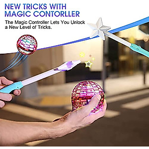 ATHLERIA Pro Hand Operated Drone with Magic Controller for Kids Adults - Hand Controlled Helicopter Flying Ball with 360° Rotating and RGB Lights - Mini Drone Interactive Toys Indoor Outdoor