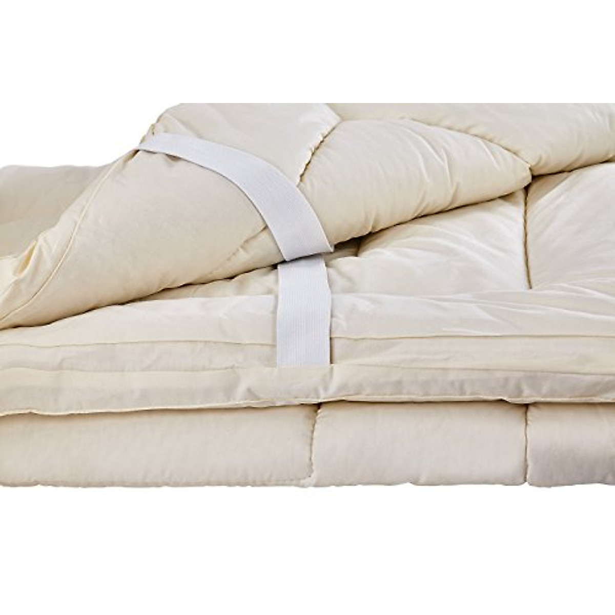 Sleep & Beyond 54 by 76-Inch Washable Wool Mattress Topper, Full, Natural