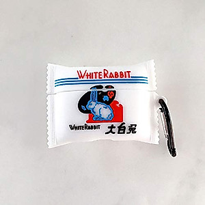 ICI-Rencontrer 3D Cute Fun Rabbit Pattern Candy Design Airpods Pro Case Creative Sweet Wireless Charging Headset Accessories Soft Silicone Anti-scratch Protector With Hook