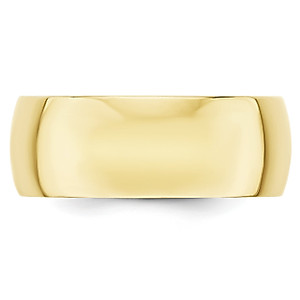 Jewelry Stores Network Solid 10k Yellow Gold 8 mm Rounded Wedding Band Ring Size 5.5