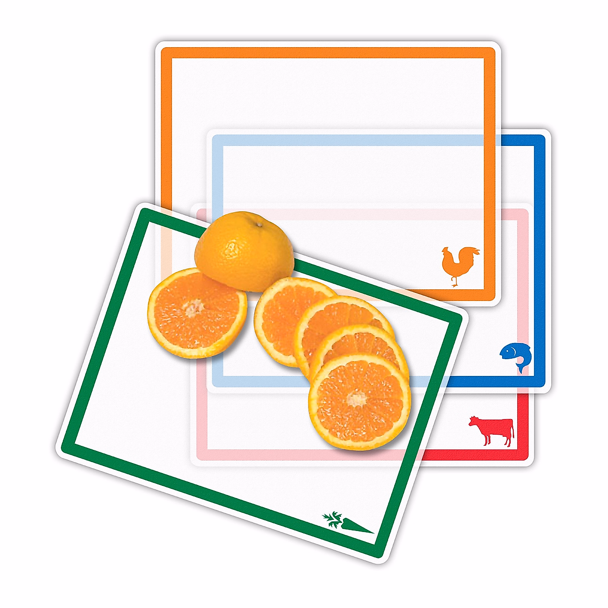 Farberware Flexible Cutting Mats with Food Icons, 11-Inch-by-15-Inch, Set of 4