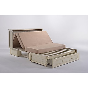 Night & Day Furniture Daisy Murphy Cabinet Memory Gel Foam Tri Fold Mattress, Queen, Butter Cream