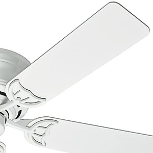 Hunter Fan Company, 53069, 52 inch Low Profile White Low Profile Ceiling Fan and Pull Chain