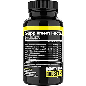 Testosterone Booster - Testosterone Supplement for Men - Male Enhancing Supplements - Testosterone Booster for Men Alpha Pills for Test Boost Max Muscle Growth, Libido, Energy, and Stamina Pills