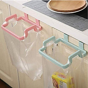 WOIWO 4 PCS Kitchen Door Back Type Portable Garbage Bag Holder Household Cabinet Door Behind The Cloth Rack Trash Rack
