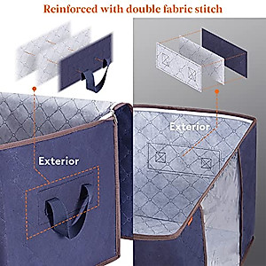 Lifewit 2 Pack Under Bed Clothes Organizer, Bundle with 3 Pack 90L Clothes Storage Bags, Blue