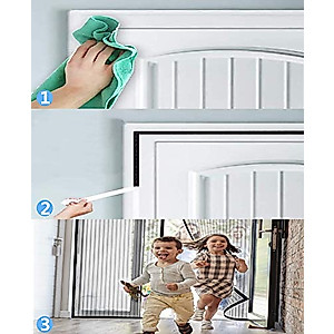 METAONLY Magnetic Screen Door Fits Door Size 32" x 80", Actual Screen Size 34" x 81", Screen Door Mesh,Door Screen Magnetic Closure for Patio Door Enjoy Air Fresh-Black