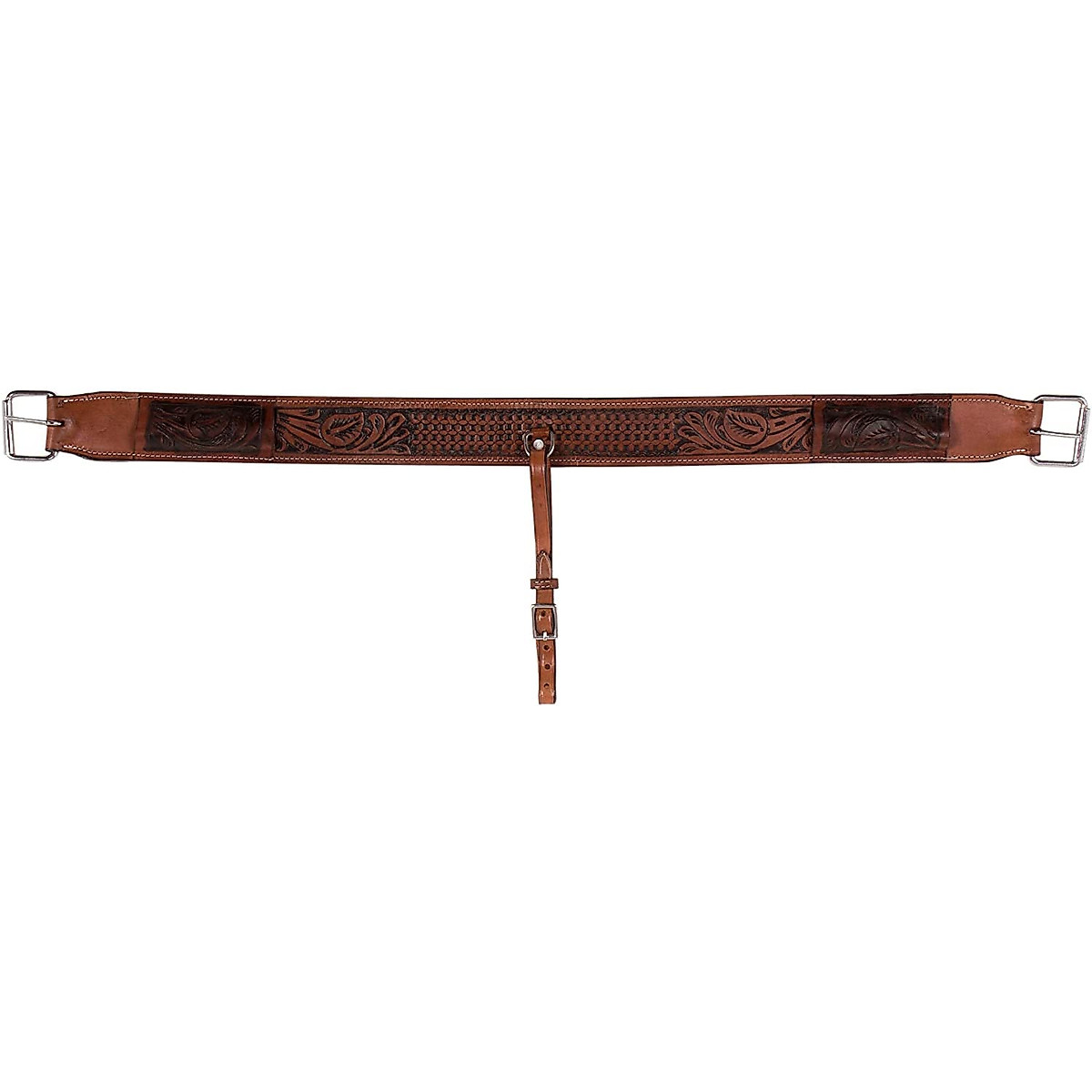 WEMBILS Equitack Western Horse Saddle Back Cinch Flank Strap Rear Girth Leather Buckskin Billet Keeper (Leather, 40 inches)