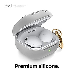 elago GB5 Case Compatible with Samsung Galaxy Buds 2 Pro Case (2022) / Galaxy Buds 2 Case (2021) / Galaxy Buds Pro Case (2021) / Galaxy Buds Live Case (2020) [US Patent Registered] [Light Grey]