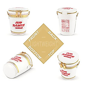 USTYLE Cup Noodle Shaped Crossbody Bag, Cute Party Bag Girl Women Novelty Fashion Daily Use Shoulder Bag (white)