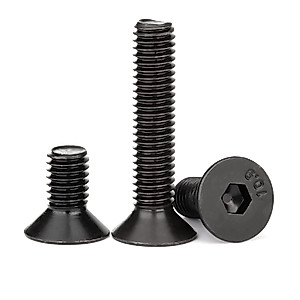 M4-0.7 x 8mm Flat Head Socket Cap Screws,Alloy Steel Grade 10.9, DIN 7991,Black Oxide, Allen Hex Drive,Hex Socket Drive, Fully Thread 100 Pcs
