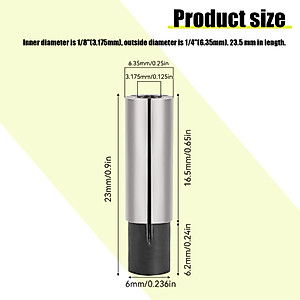 2 Pack 1/4" to 1/8" Collet Adapter, High-Carbon Steel 1/4 to 1/8 Router Collet Adapter Converter for CNC Lathe Router Cutter Milling Bit Collet Reducer
