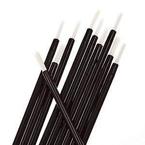 Huachnet Disposable Lipstick Gloss Wands with Soft Brush Head Makeup Kits-Pack of 100 (Black-Nylon Hair Lip Brush)