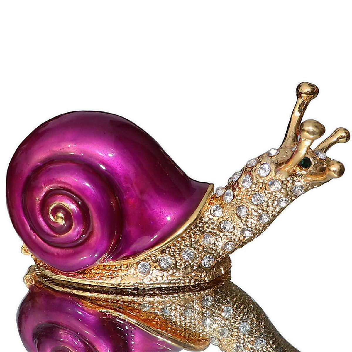 Waltz&F Purple shell snail Trinket Box Hinged Hand-painted Figurine Collectible Ring Holder