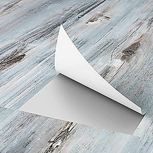 FunStick 6"x36" Reclaimed Wood Peel and Stick Floor Tile Waterproof Peel and Stick Flooring Wood Planks for Walls Blue Vinyl Plank Flooring for Bedroom Bathroom Kitchen RV Laminate Flooring 5 Sheets