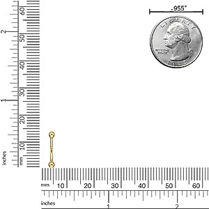 Lavari Jewelers 16 Gauge Curved Barbell Eyebrow Stud for Women - 14k Yellow Gold Stud Ring - 3/8 Inches Body Jewelry - Unisex Stud Hypoallergenic Piercing Jewelry - 16G Body Piercing for Men