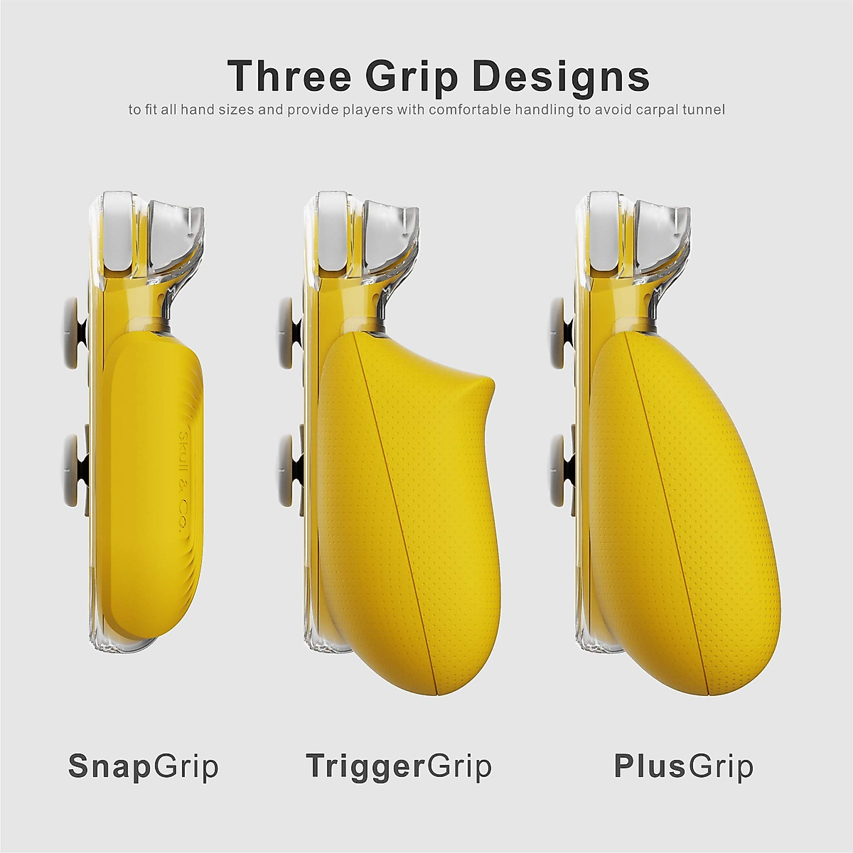 Skull & Co. GripCase Lite Bundle: A Comfortable Protective Case with Replaceable Grips [to fit All Hands Sizes] for Nintendo Switch Lite- Gray