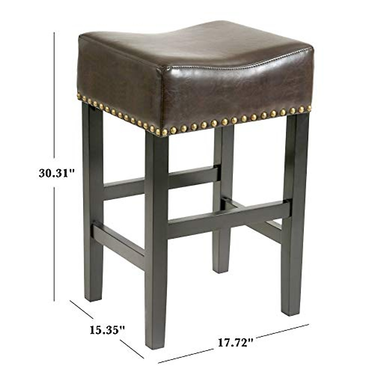 Christopher Knight Home Louigi Backless Leather Barstools, 2-Pcs Set, Brown