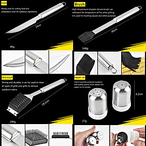 SEFAX 18 Piece Cookware Kit, Portable Camping Kitchen Utensil Set - BBQ Tools Set, Grill Accessories, Perfect for Travel, Picnics, RVs, Camping, BBQs, Parties