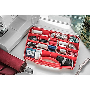 SE Red Organizer/Storage Container with Lid and 17 Compartments - 87118DB