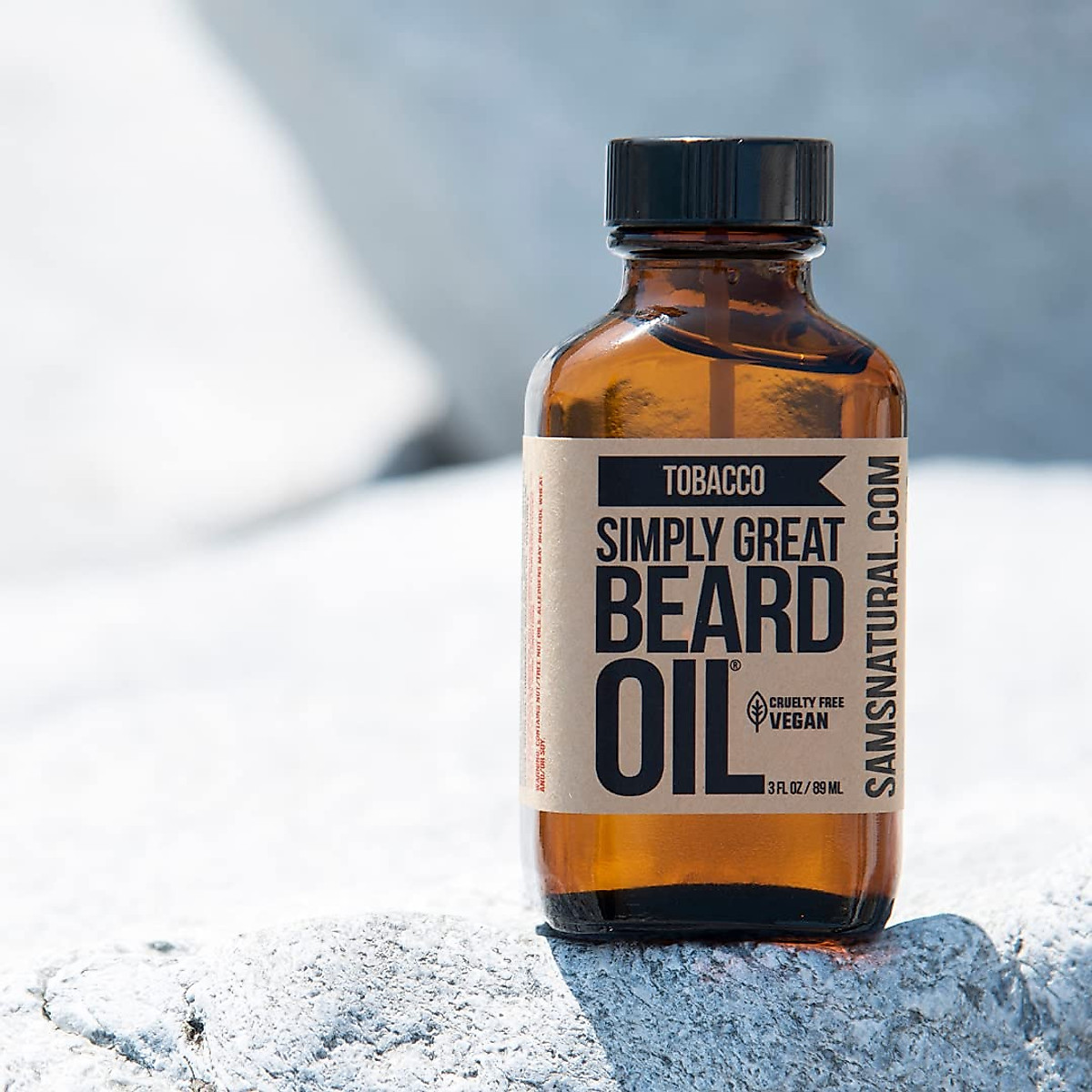 Simply Great Beard Oil - TOBACCO Scented Beard Oil - Beard Conditioner 3 Oz Easy Applicator - Natural - Vegan and Cruelty Free Care for Beards - America's Favorite - Gifts for Men with Beards