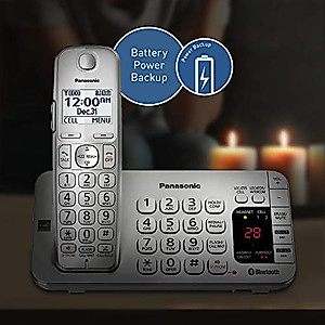 Panasonic KX-TGE484S2 DECT 6.0 4 Handset Landline Telephone Silver