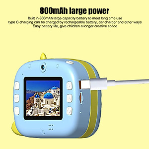 Kids Camera Instant Print, 12MP 8X Zoom Kids Digital Camera Kids Selfie Camera with Print Paper, Kids Video Camera Toddler Camera for Girls Boys Gifts (Pink)