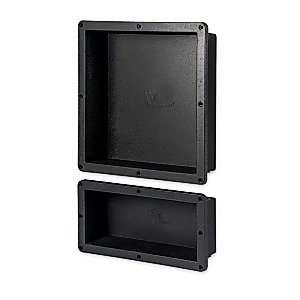 Zigzag Easy Installation Waterproof Double Recessed Shower Shelves Niche, ABS Plastics Bathroom Shower Niche 16 × 24 Inches for Shampoo, Soap and Foot Rest