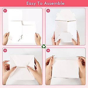 MESHA 100PC White Gift Boxes with Lids for Presents 6x6x4 Inch,Sturdy Bridesmaid Proposal Small Gift Box,Recyclable Paper Party Favor Gift Boxes Bulk for Wedding,Graduation,Birthday