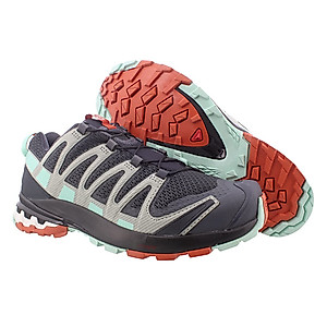 Salomon XA PRO 3D v8 Trail Running Shoes for Women, Ebony/Yucca/Mecca Orange, 9