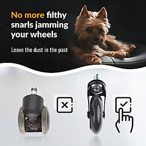 Office Owl Set of 5 Replacement Chair Caster Wheels for Desk & Gaming - Clear - NOT Compatible with IKEA Chairs