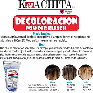 Professional Lightener for Hair Highlights, Bleaching, Highlighting, Balayage Kerachita Powder Bleach Blue Deco-Max, Decoloracion Azul en Polvo 1.10 Lb (500gr) Made in USA