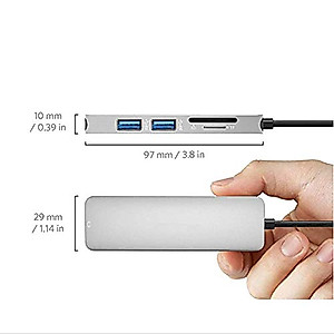 XUNMAIFHB Portable Docking Station,Type-c Docking Station USB3.0 Converter 4k MacBook to HDMI HUB Card Reader USB 3.0 Port/SD Card Slot/TF Card Slot Fast Transmission