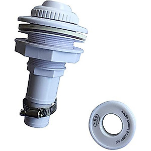 FibroPool Pool Return Jet Kit - Complete with Fittings, Eyeball Assembly, Clamp, Gaskets and PTFE Thread Tape - Compatible with Above Ground Pools