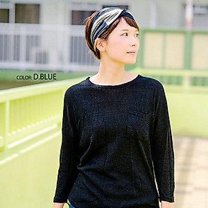 CHARM Mens Tie Dye Bandana Headband - Japanese Head Wrap Womens Hippie Hair Band Marble Black