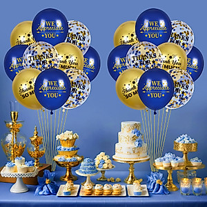 Thank You Balloons Blue Gold We Appreciate You Decorations 50 Pcs Thanks for All You Do & We Appreciate You Balloons Coworker Employee Staff Appreciation Gifts Graduation Appreciation Party