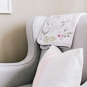 Oilo Baby Blanket, Luxury Soft Plush Backing & 100% Turkish Cotton Jersey Print, Double Layered, 30" x 40", Rolled Jersey Edge Trim, Machine Washable, Infant Blanket, Toddler Blanket, Woodland Fawn