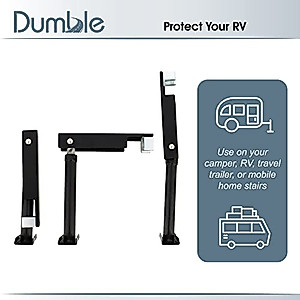 Dumble RV Camper Step Stabilizer - 9 to 13in Adjustable Camper Steps Folding Stair Leveling Jack for Travel Trailer