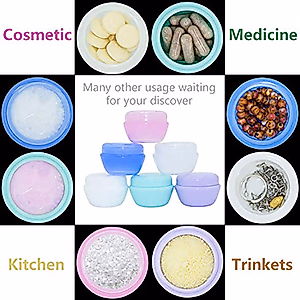 VEAIDE Travel Accessories Toiletry Containers, 1 oz Plastic Little Jars for Creams, Compact Travel Size Containers with Leak proof Lids for Face Hand Body Cream (6 Pieces)