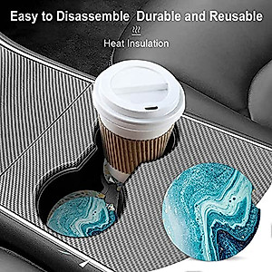 2 Pack Absorbent Car Cup Holder Coasters,Beautiful Scene Ceramic Car Insert Coasters with Fingertip Grip for Easy Removal,Brilliant Vehicle Accessories for Men & Women 2.64 Inches(Bleautiful Sea)