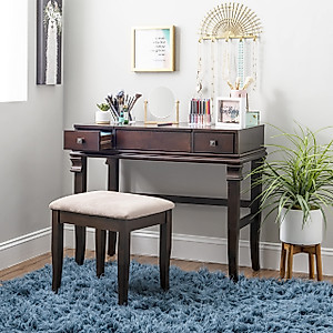 Linon Angela Walnut Vanity Set,30" x 36" x 18"