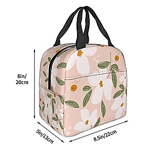 Lunch Bag Floral And Dot Shapes Insulated Lunch Box Back To School Reusable Bags Meal Portable Container Tote For Boys Girls Travel Work Picnic Boxes