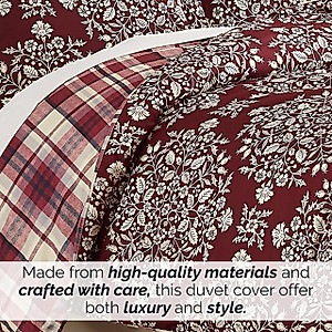 Southshore Fine Living, Inc. King Size Christmas Bedding Sets - King Duvet Cover and Shams, Reversible King/California King Duvet Cover, White Holiday Bedding Set - Wreath & Reindeer Print