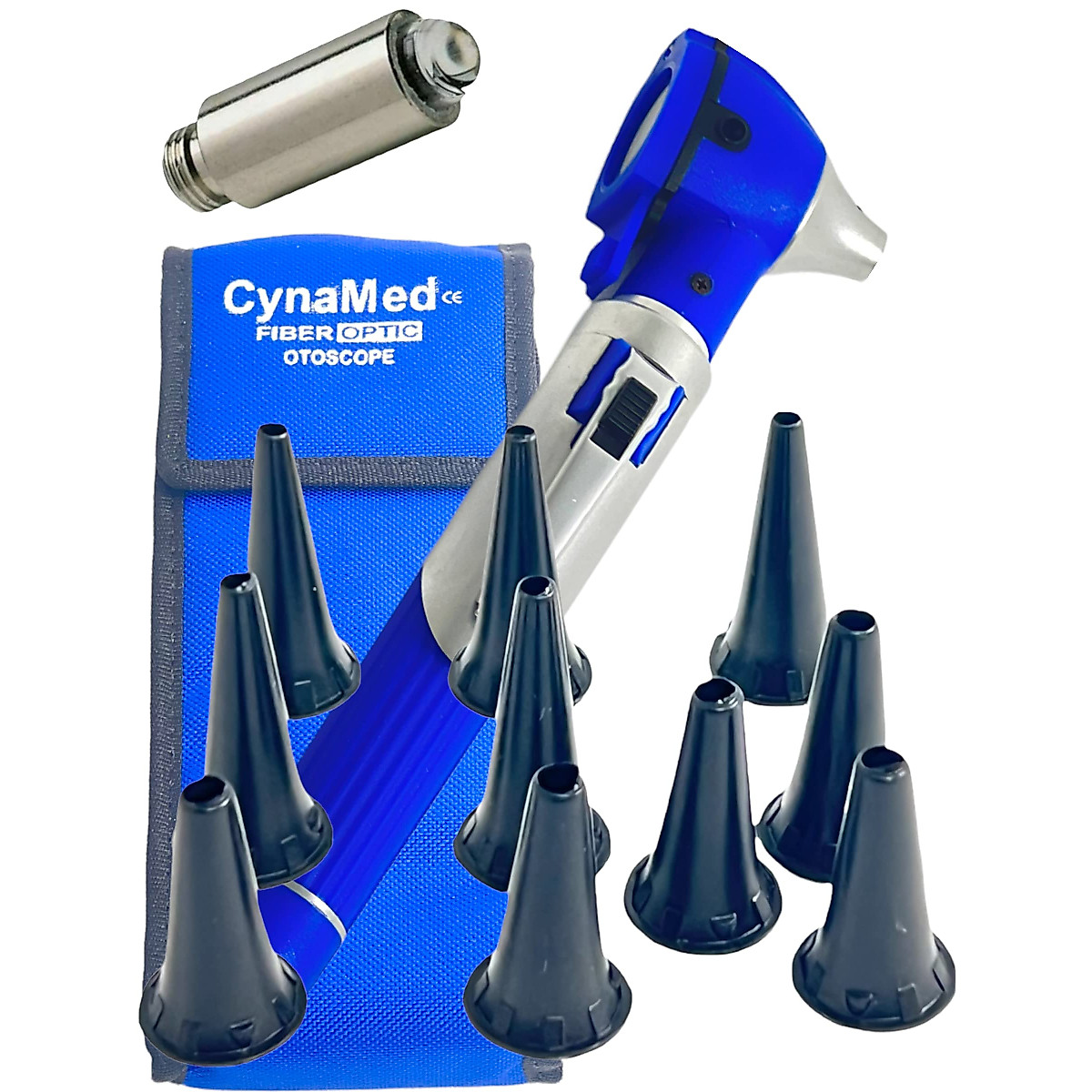 New Fiber Optic Mini Otoscope Blue Pocket Size Premium Grade Cynamed