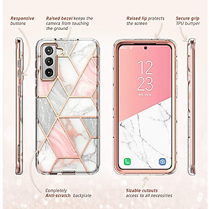 i-Blason Cosmo Series for Samsung Galaxy S21 Plus 5G Case, Slim Stylish Protective Case Without Built-in Screen Protector (Marble)